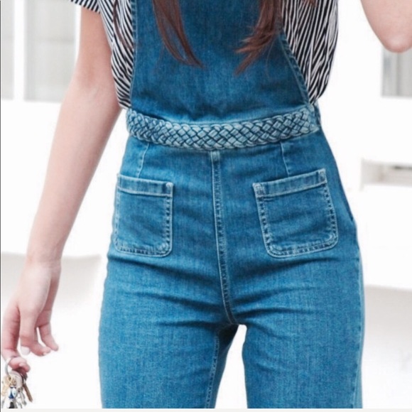 Zara | Jeans | Zarabraided Denim Overall Dungarees | Poshmark